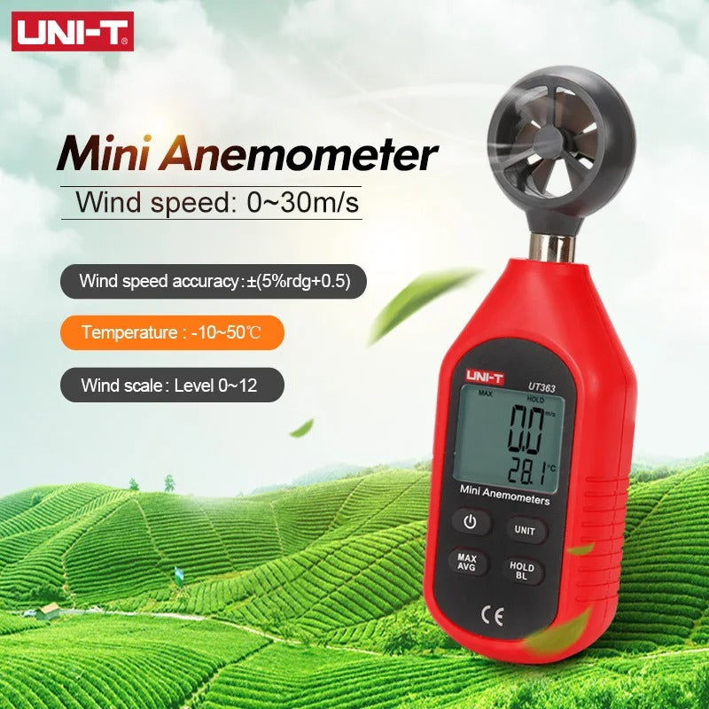UNI-T UT363 Anemometer with Wind Speed, Temperature & Wind Chill Alert ...